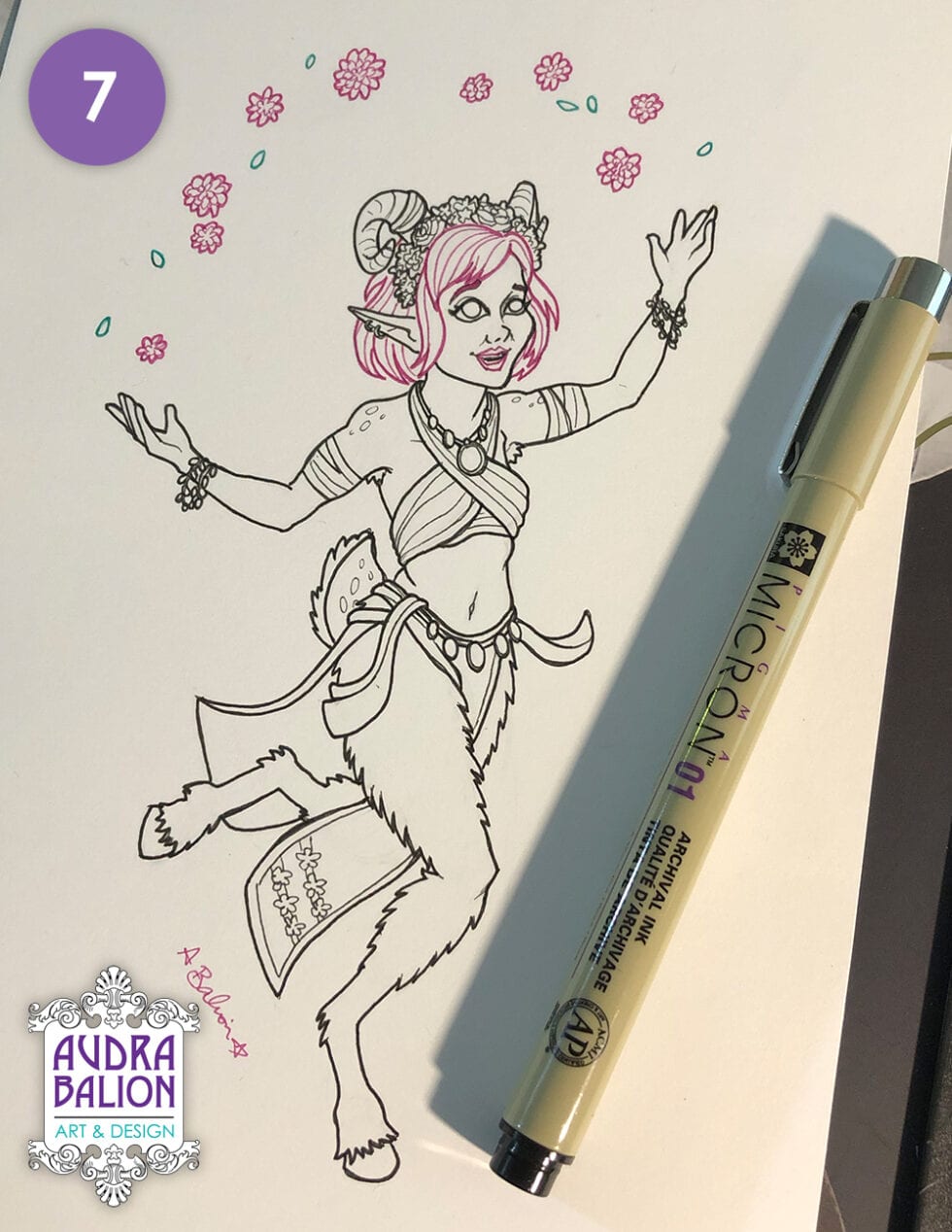 D&D Character Drawing Process: Traditional + Digital - Audra Balion